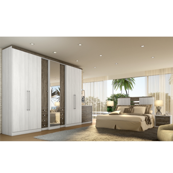 Guarda-Roupa Casal THB Absolut Plus Glass 7 Portas e 8 - Schumann