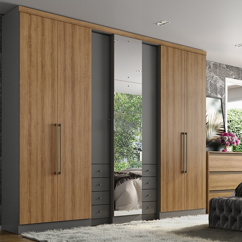 Guarda-Roupa Casal THB Absolut Plus Glass 7 Portas e 8 - Schumann