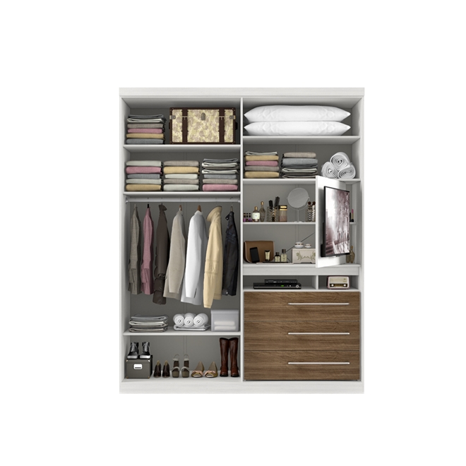 Guarda-Roupa Casal THB Brilliance 4 Portas e 3 Gavetas | Schumann