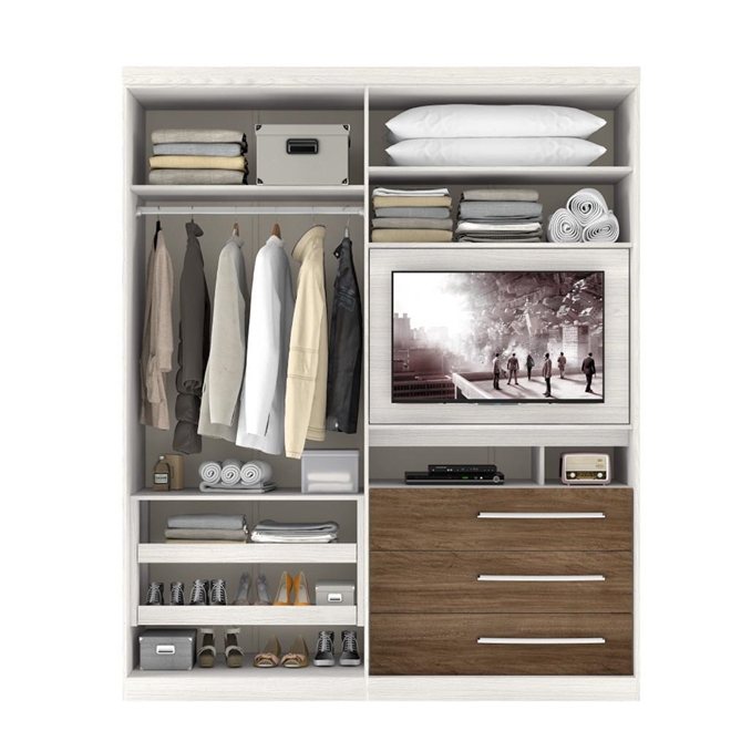 Guarda-Roupa Casal THB Brilliance 4 Portas e 3 Gavetas | Schumann