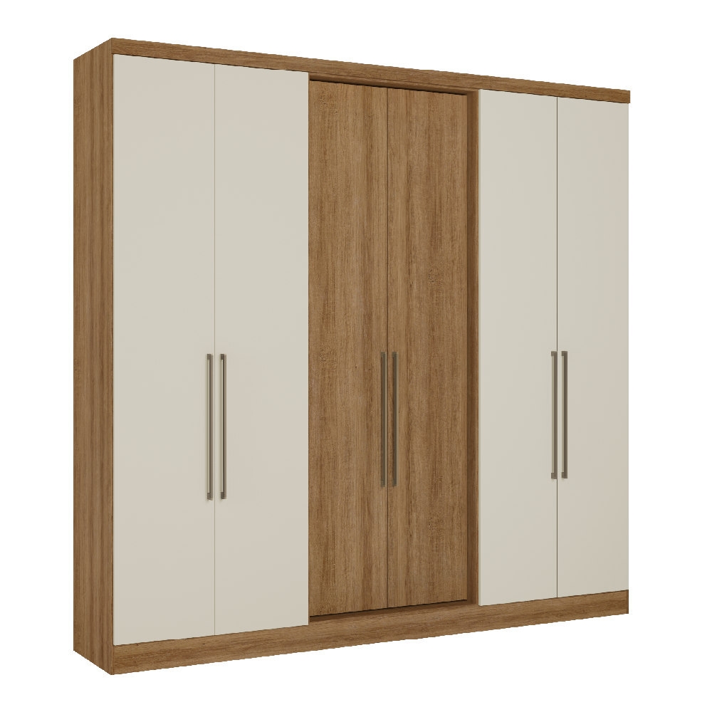 Guarda-Roupa Casal com Espelho 6 Portas 2 Gavetas THB | Schumann