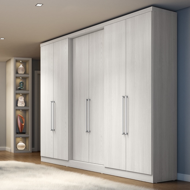 Guarda-Roupa Casal com Espelho 6 Portas 2 Gavetas THB | Schumann