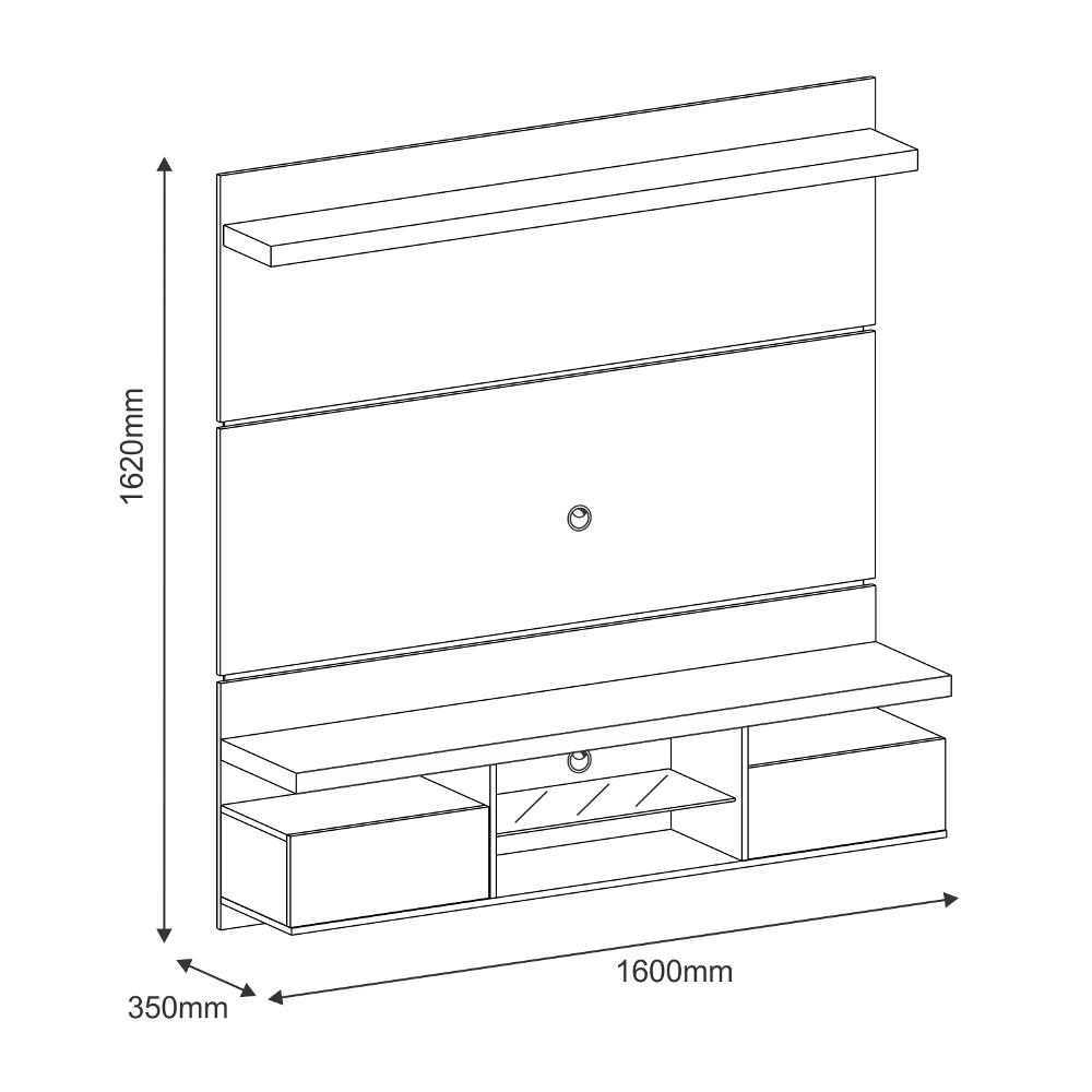 Estante Home para TV 55 Polegadas 1,6m 2 Portas Bascul | Schumann