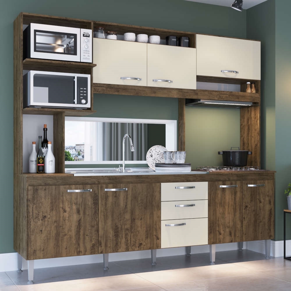 Cozinha Compacta 2,2m 8 Portas e 2 Gavetas IRM Marilia | Schumann