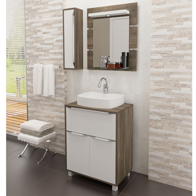 Gabinete para Banheiro com Pés e Espelheira Balcony Ra | Schumann Gabinete para Banheiro com Pés e Espelheira Balcony Ra | Schumann