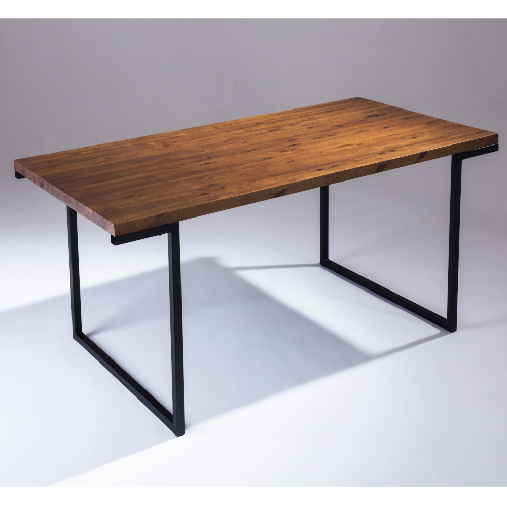 Mesa De Jantar Retangular Golden Com Tampo de Madeira | Schumann