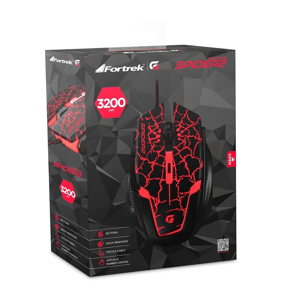 Mouse Gamer Fortrek Spider2 OM705 USB 3200DPI | Schumann
