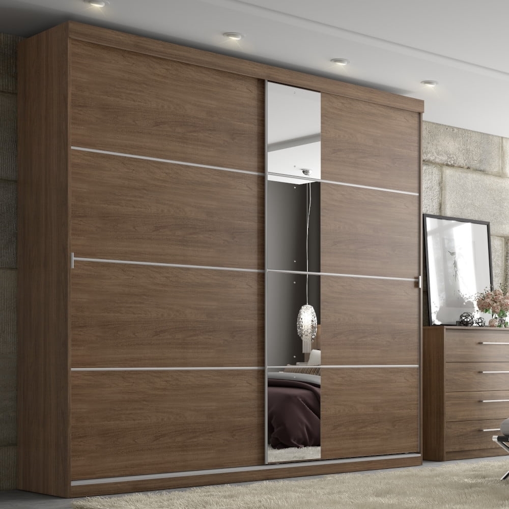 Guarda-Roupa Casal 2 Portas de Correr com Espelho 2 G | Schumann
