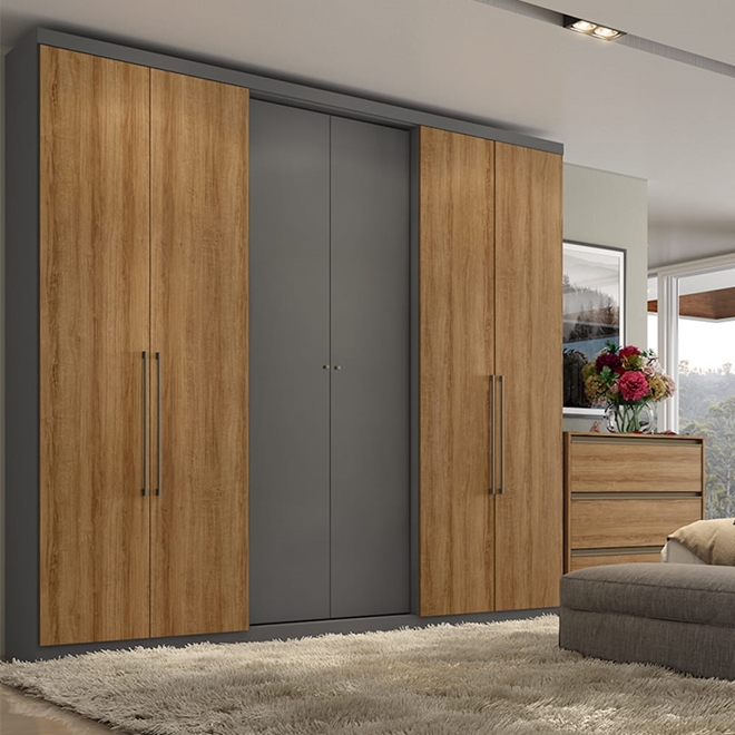 Guarda-Roupa Casal 6 Portas e 4 Gavetas THB Líder | Schumann