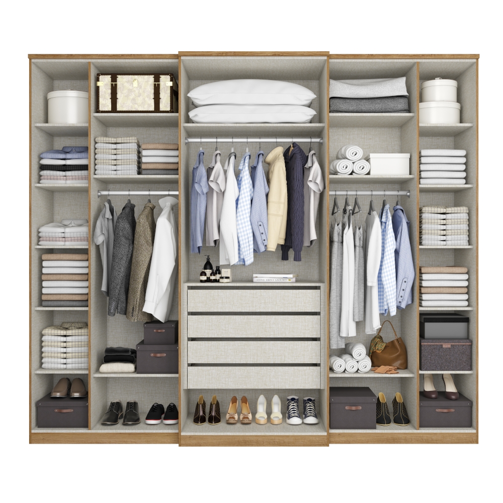 Guarda-Roupa Casal 6 Portas e 4 Gavetas THB Lumiére | Schumann