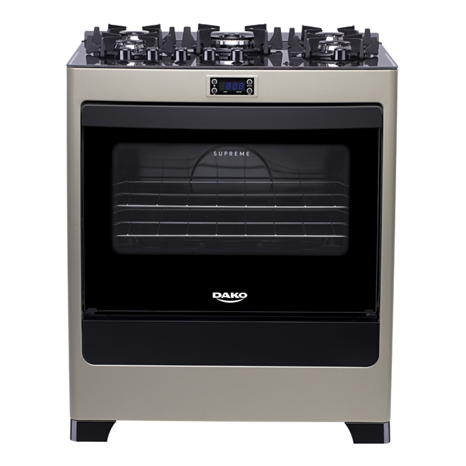 Fogão 5 Bocas Dako Supreme Timer Glass Titanium Bivolt | Schumann