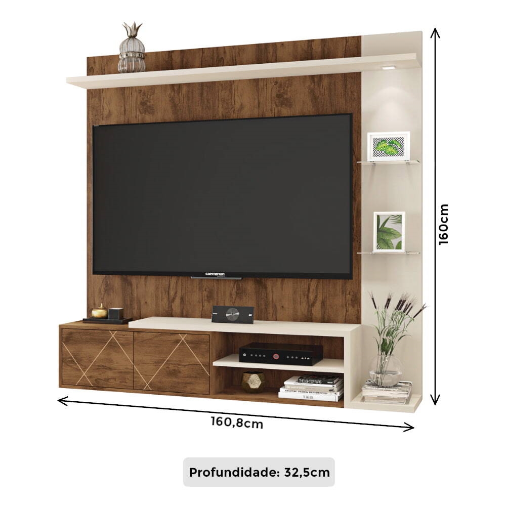 Painel para TV até 55 Polegadas 1,6m com LED Caemmun T | Schumann