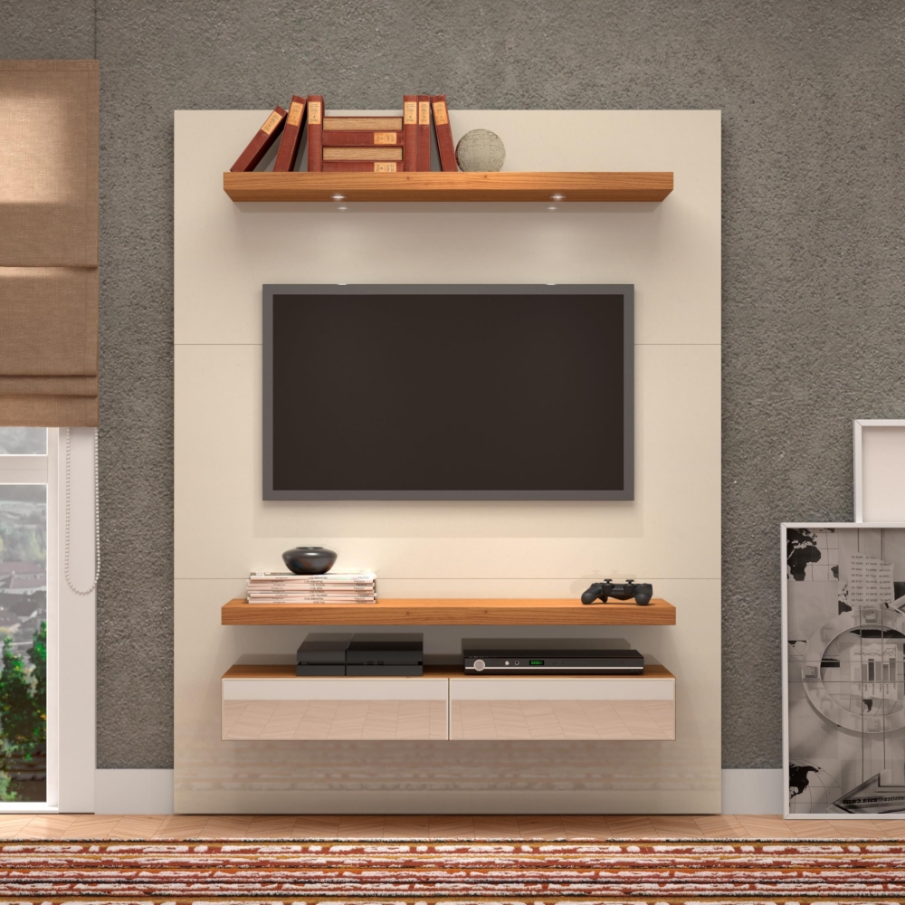 Painel Dalla Costa para TV até 55" 140cm com 2 Gavetas | Schumann