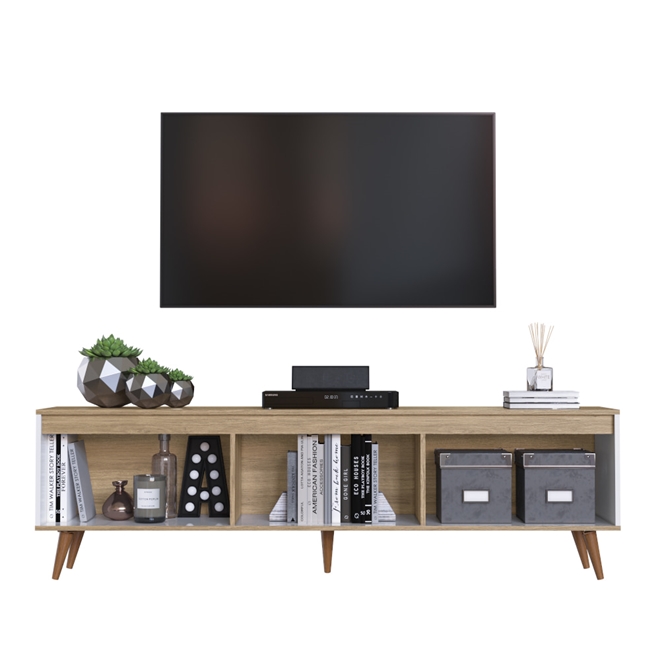 Rack Delmarco Viena com 3 Portas e Pés Palito de Madei | Schumann