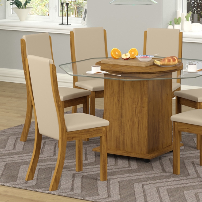 Conjunto Mesa de Jantar Blitz e 6 Cadeiras Jimmy Viero | Schumann