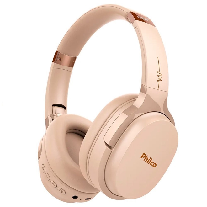 Fone de Ouvido Philco Wave PFO01BTG Bluetooth Bege Multisom