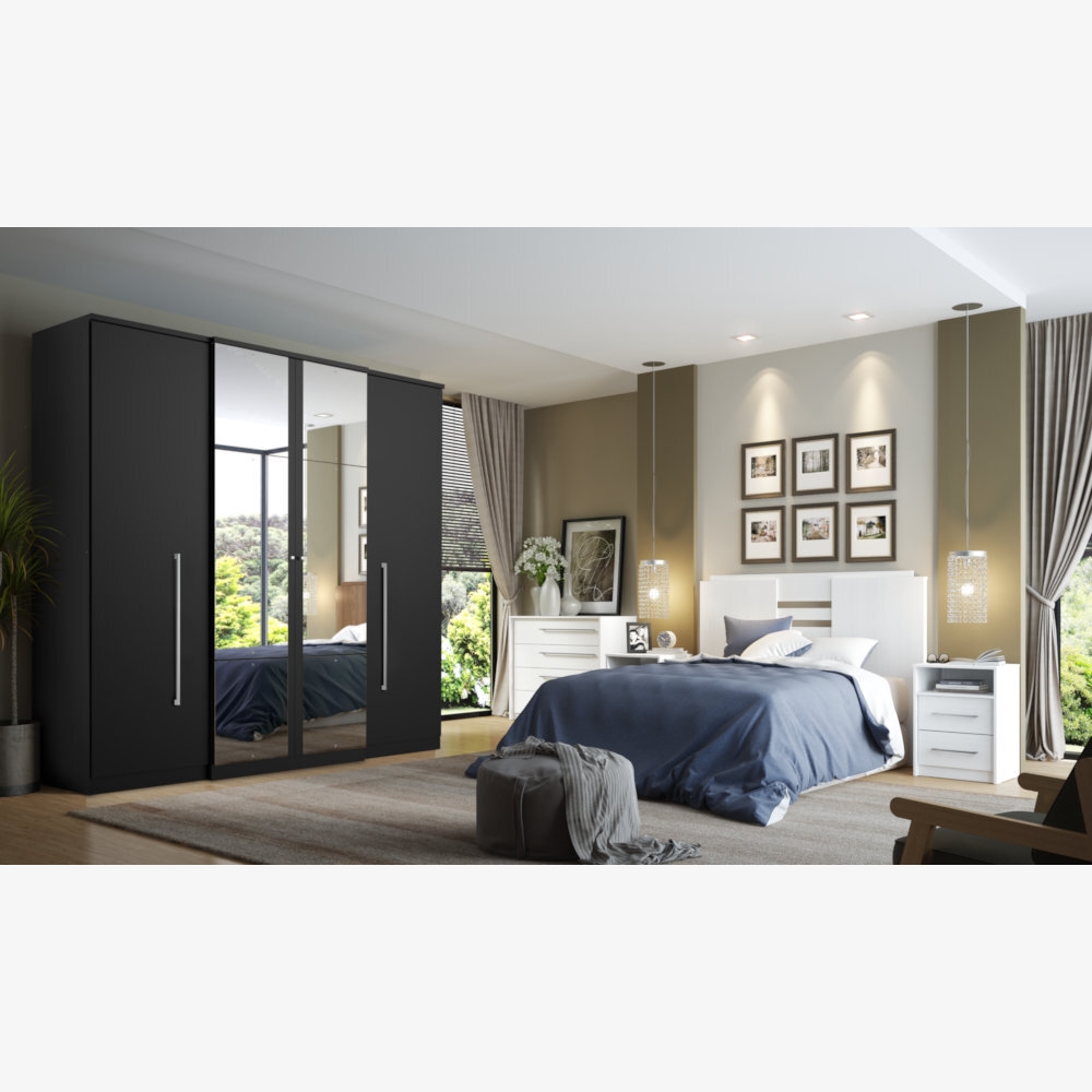 Guarda-Roupa Casal THB Splendore Plus Glass 4 Portas e Multisom