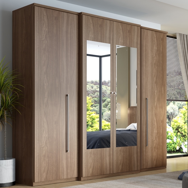 Guarda-Roupa Casal THB Splendore Glass 4 Portas e 2 Ga Multisom