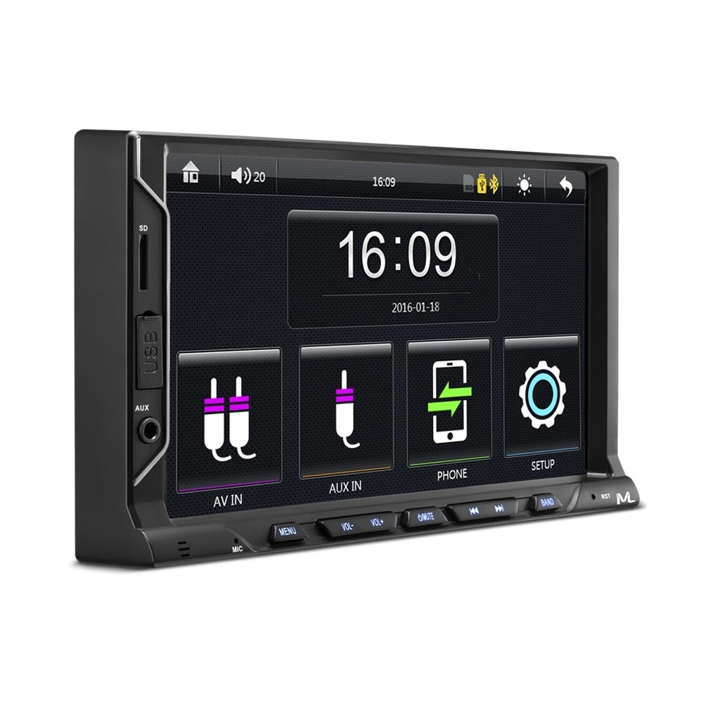 Central Multimídia Multilaser P3340 2 Din Bluetooth Pr Multisom