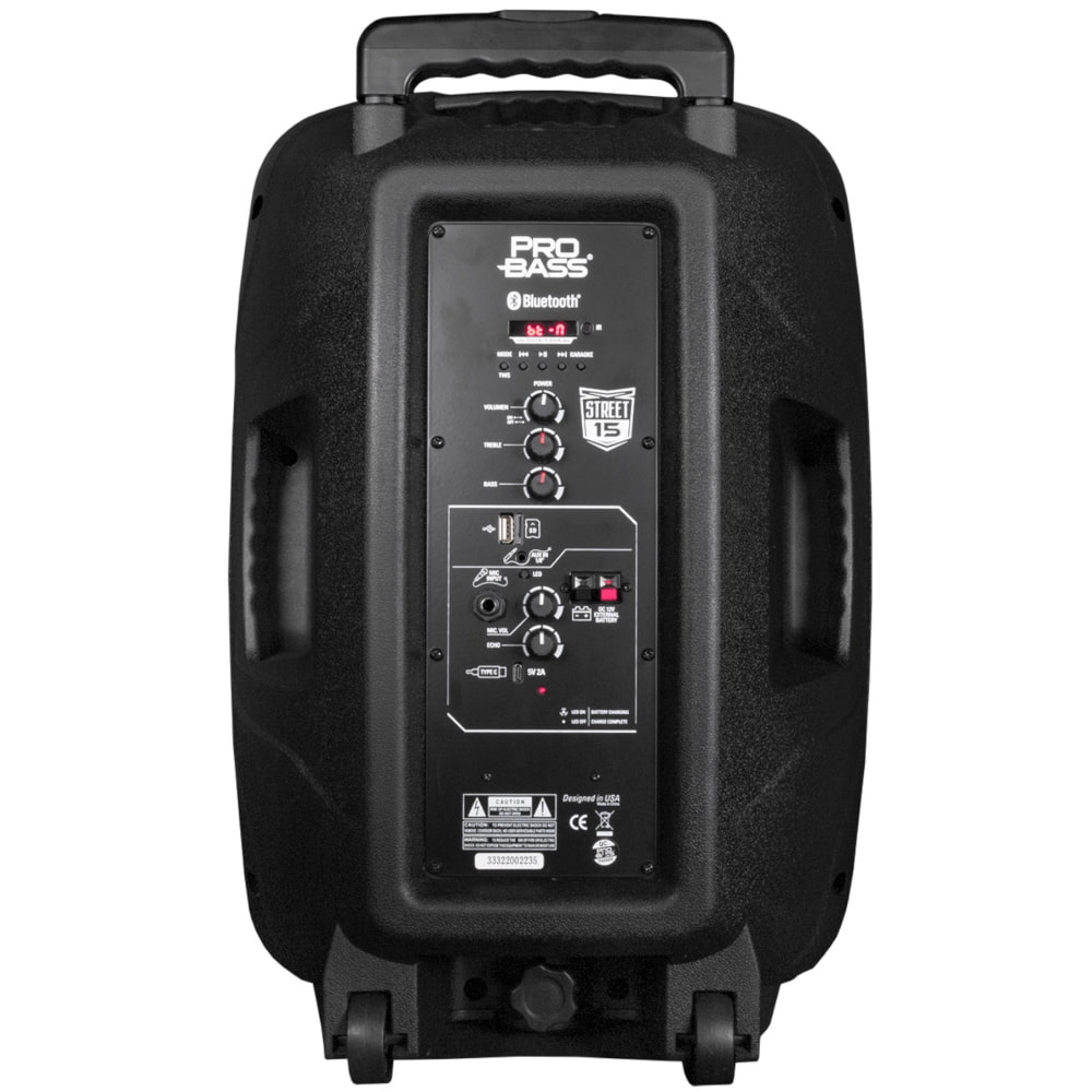 Caixa Ativa Pro Bass Street 15 500W RMS com Microfone Multisom