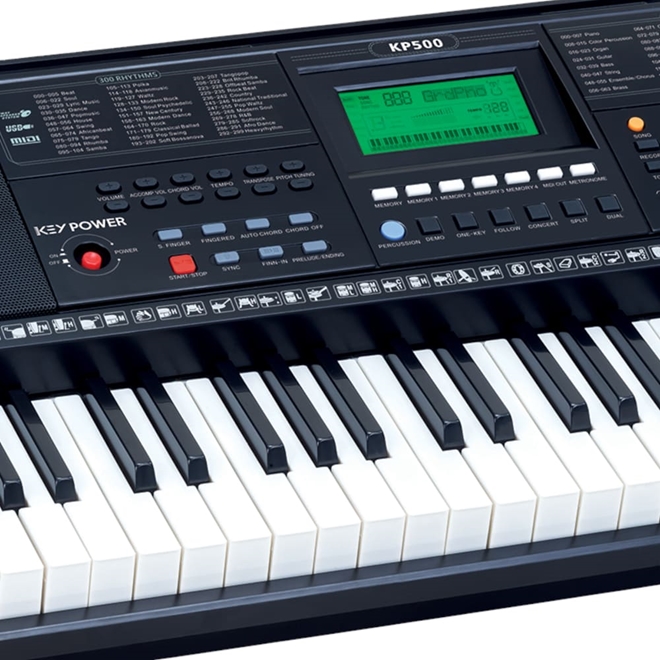 Teclado Digital Keypower KP500 61 Teclas Bivolt - Pret | Schumann