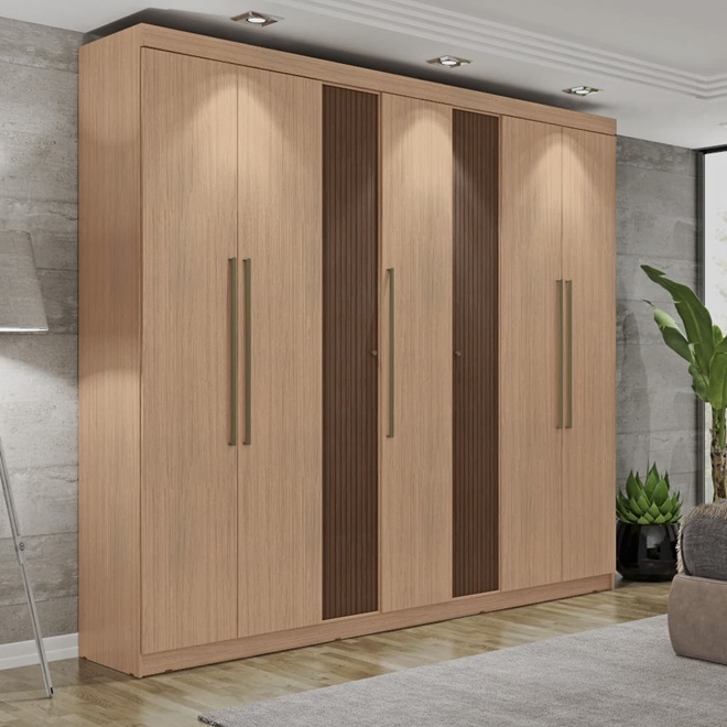 Guarda-Roupa Casal 7 Portas 2 Gavetas MX Móveis Atenas | Schumann