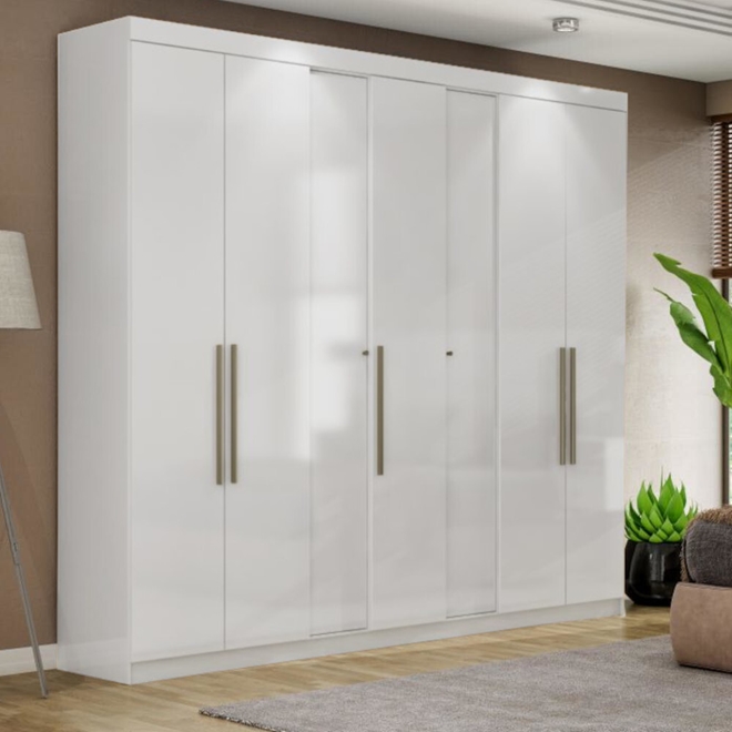 Guarda-Roupa Casal 7 Portas 2 Gavetas MX Móveis Atenas Multisom