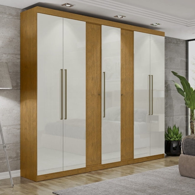 Guarda-Roupa Casal 7 Portas 2 Gavetas MX Móveis Atenas Multisom