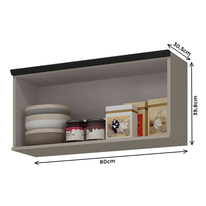 Armário Aéreo 80cm 1 Porta MX Móveis Habitat | Schumann