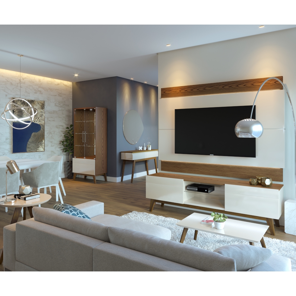 Mesa de Centro Retangular Imcal Classic com Pés em Mad Multisom