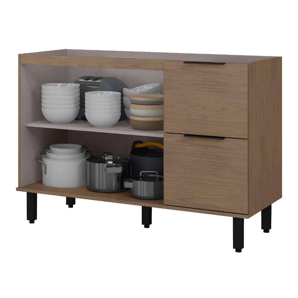 Balcão Pia 120cm 2 Portas 3 Gavetas MX Móveis Habitat | Schumann