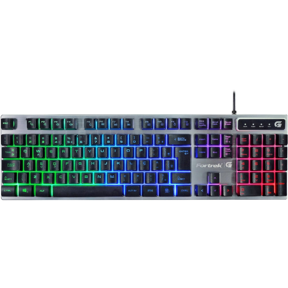 Teclado Gamer Multimidia FORTREK G Vickers RGB - Preto Multisom