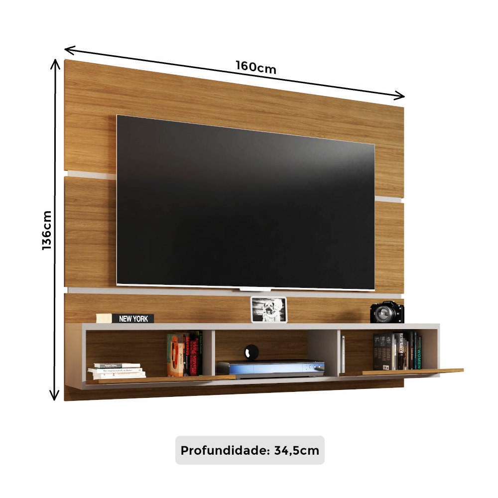 Painel para TV até 65 Polegadas 1,6m Bechara Âmbar | Schumann