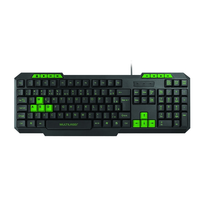 Teclado Gamer Slim Multilaser TC243 - Verde Multisom