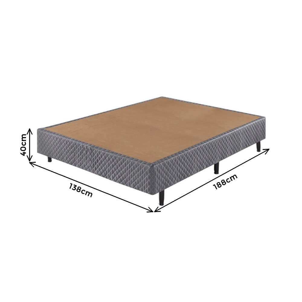 Base Box Casal Ecoflex Somiê Eco Cinza Chumbo | Schumann