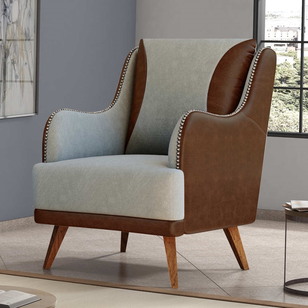 Poltrona Pés Trapézio Linho Konfort Arezo | Schumann