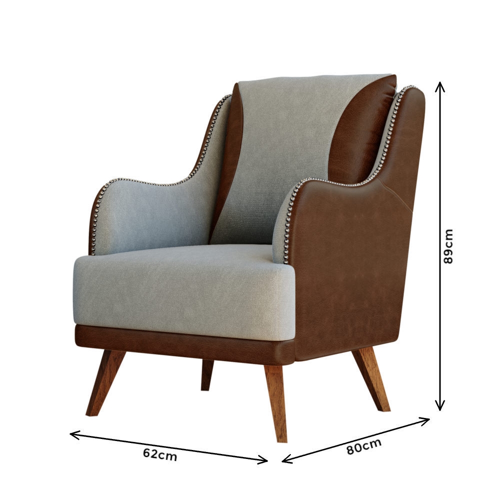 Poltrona Pés Trapézio Linho Konfort Arezo | Schumann