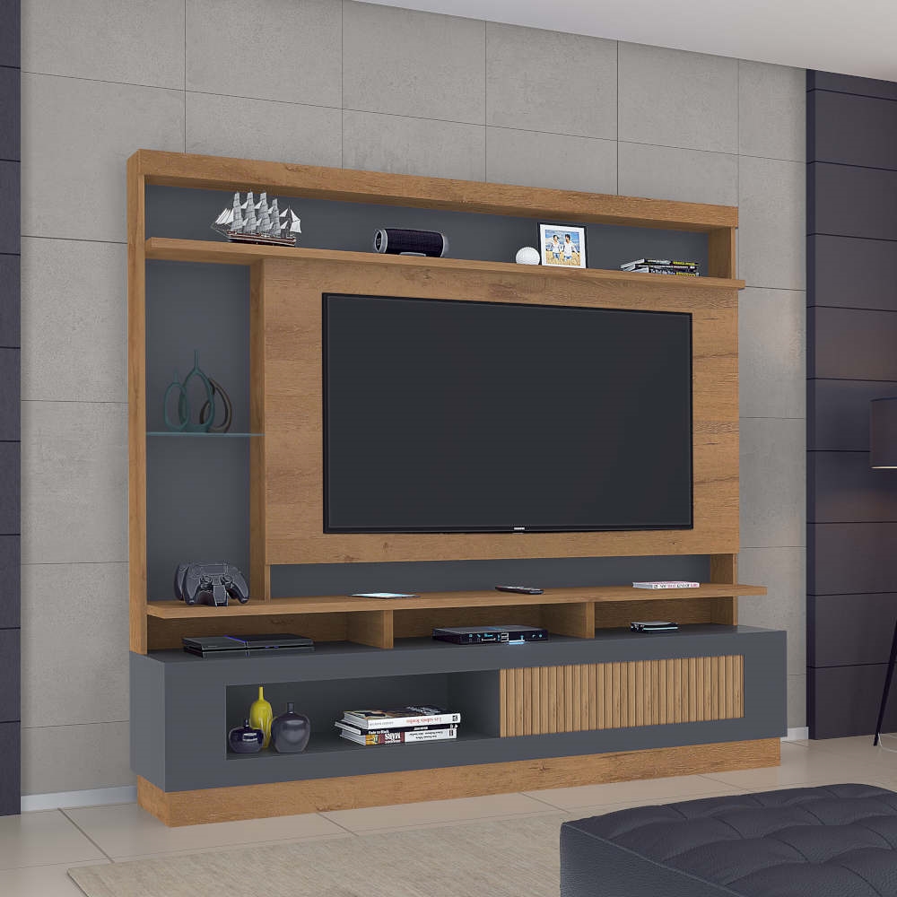 Estante Home para TV até 65” 1,83m 1 Porta Flex Atuall | Schumann