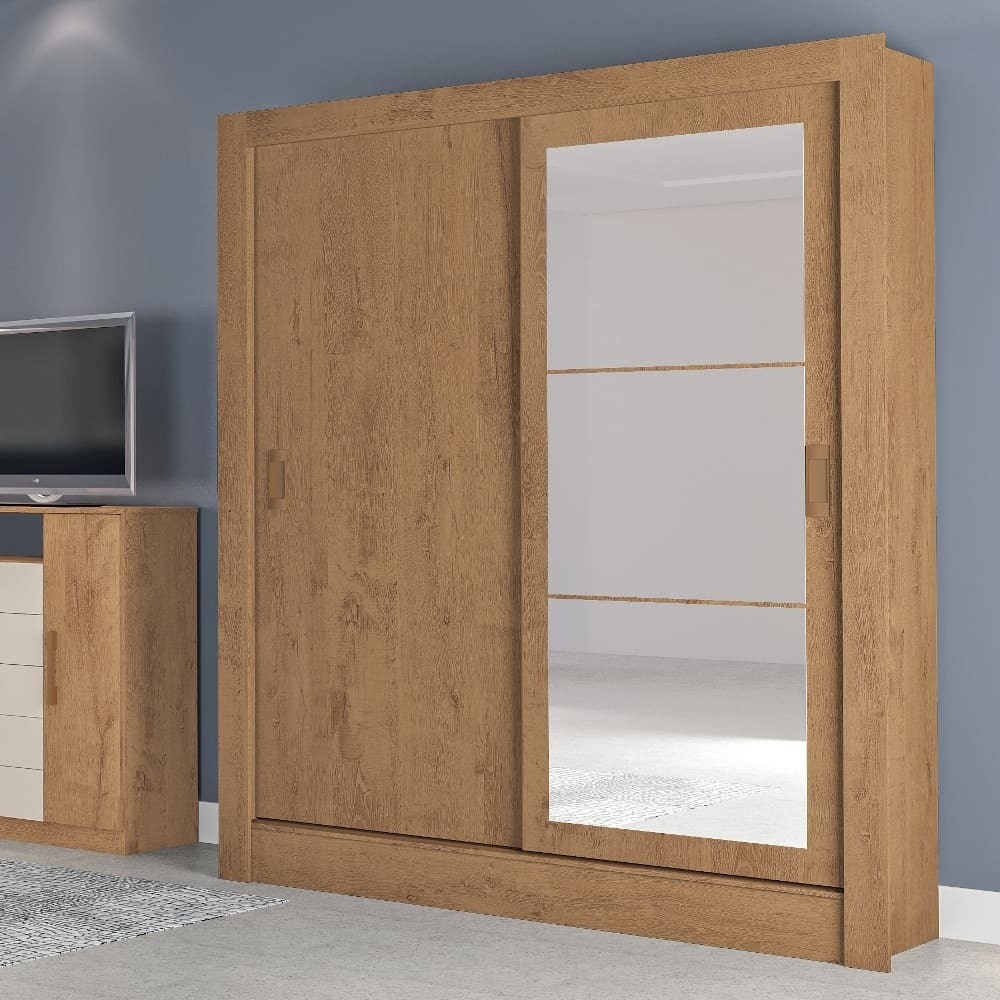 Guarda-Roupa Casal 2 Portas de Correr 2 Gavetas Atuall | Schumann