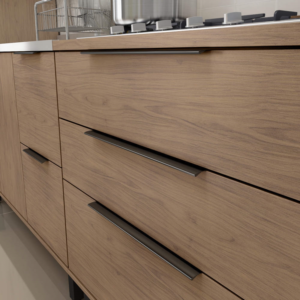 Cozinha Completa 12P 7G Visão Moveis Habitat - Nogal/A | Schumann