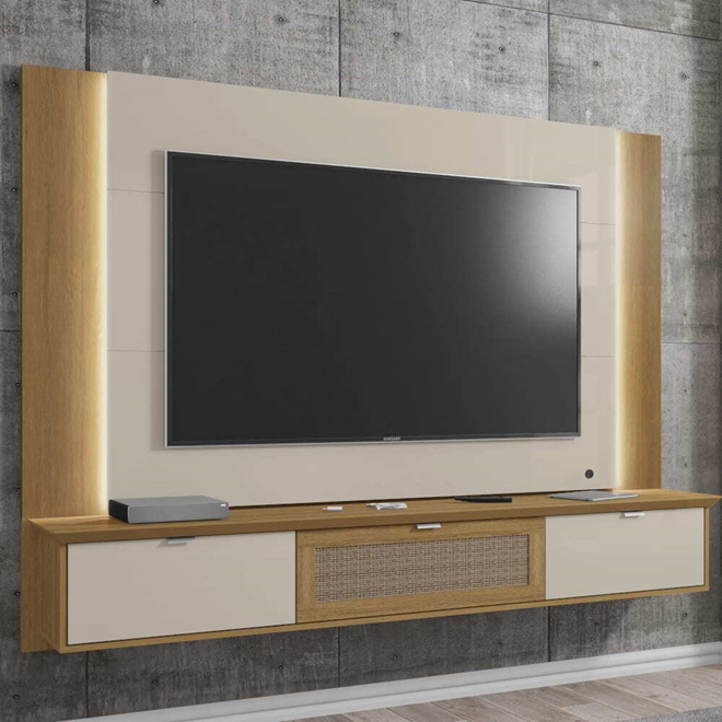 Painel para TV até 70 Polegadas 2m com Led Bechara Qat | Schumann