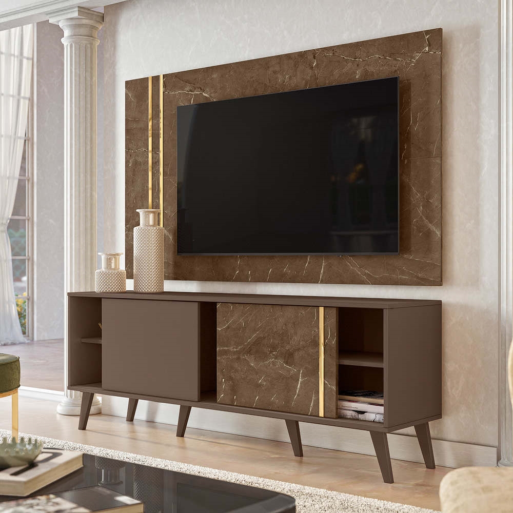 Rack com Painel para TV até 65 Polegadas Madetec Crono Multisom