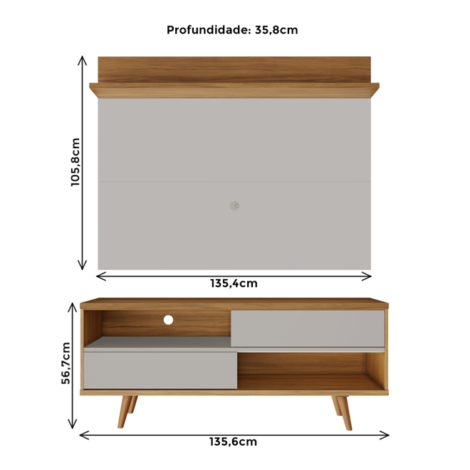 Rack C/Painel P/TV até 50 Polegadas Notavél NT-Off Wh/ | Schumann