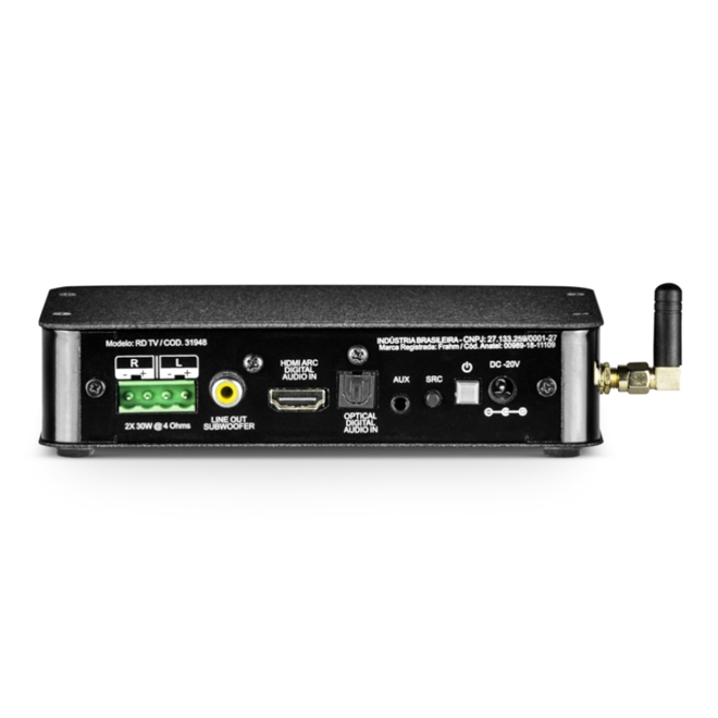 Amplificador Frahm RD HDMI TV 60W RMS Preto Bivolt | Schumann