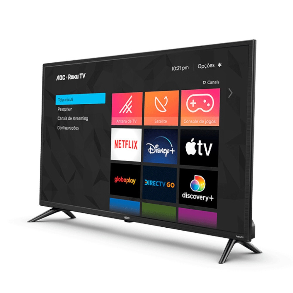 Smart TV 39” AOC LED HD S5195 Roku TV 3 HDMI 1 USB | Schumann