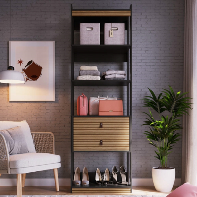 Closet 2 Gavetas 4 Prateleiras Genialflex Amber | Schumann