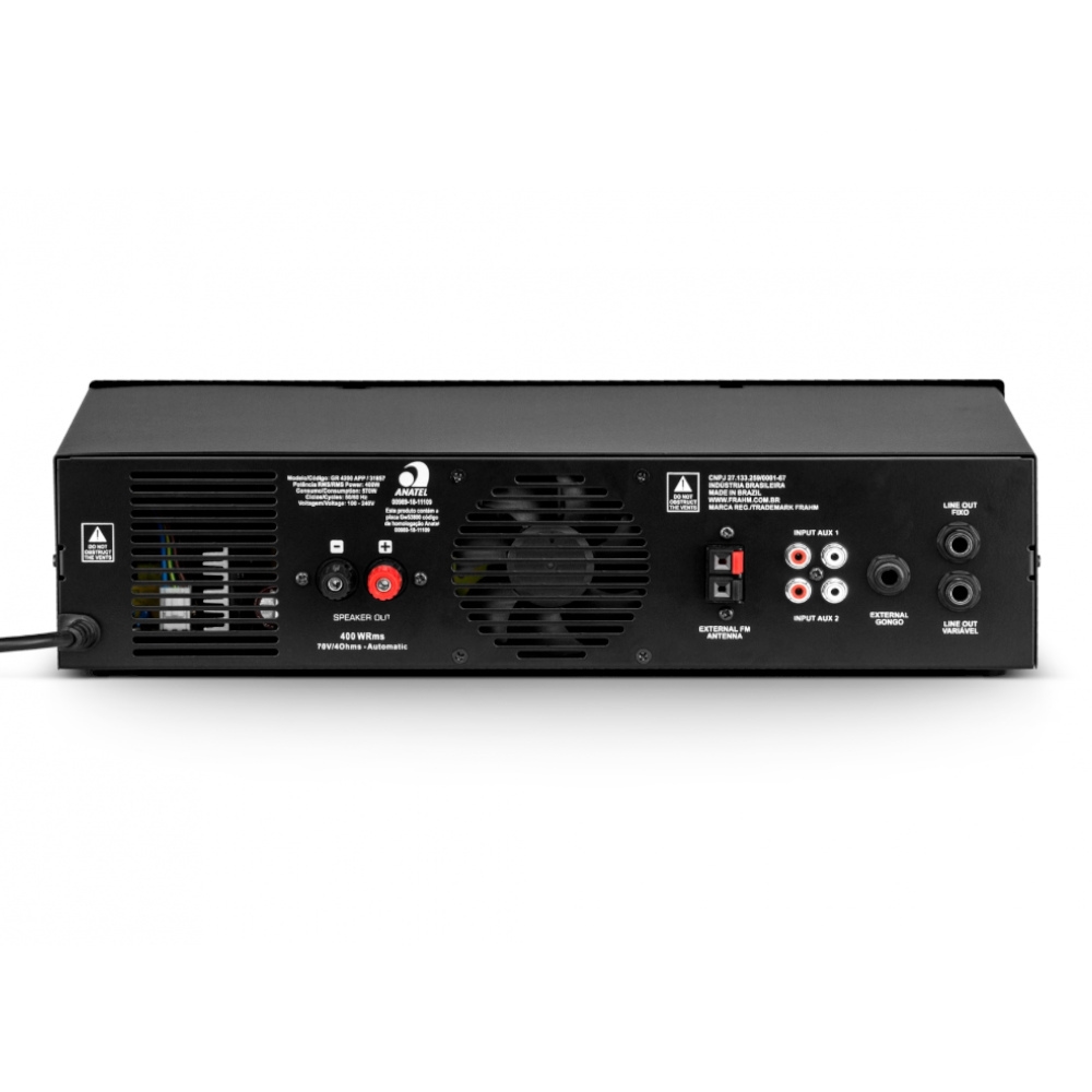 Amplificador Frahm GR 4200 APP 400W RMS Preto Bivolt | Schumann