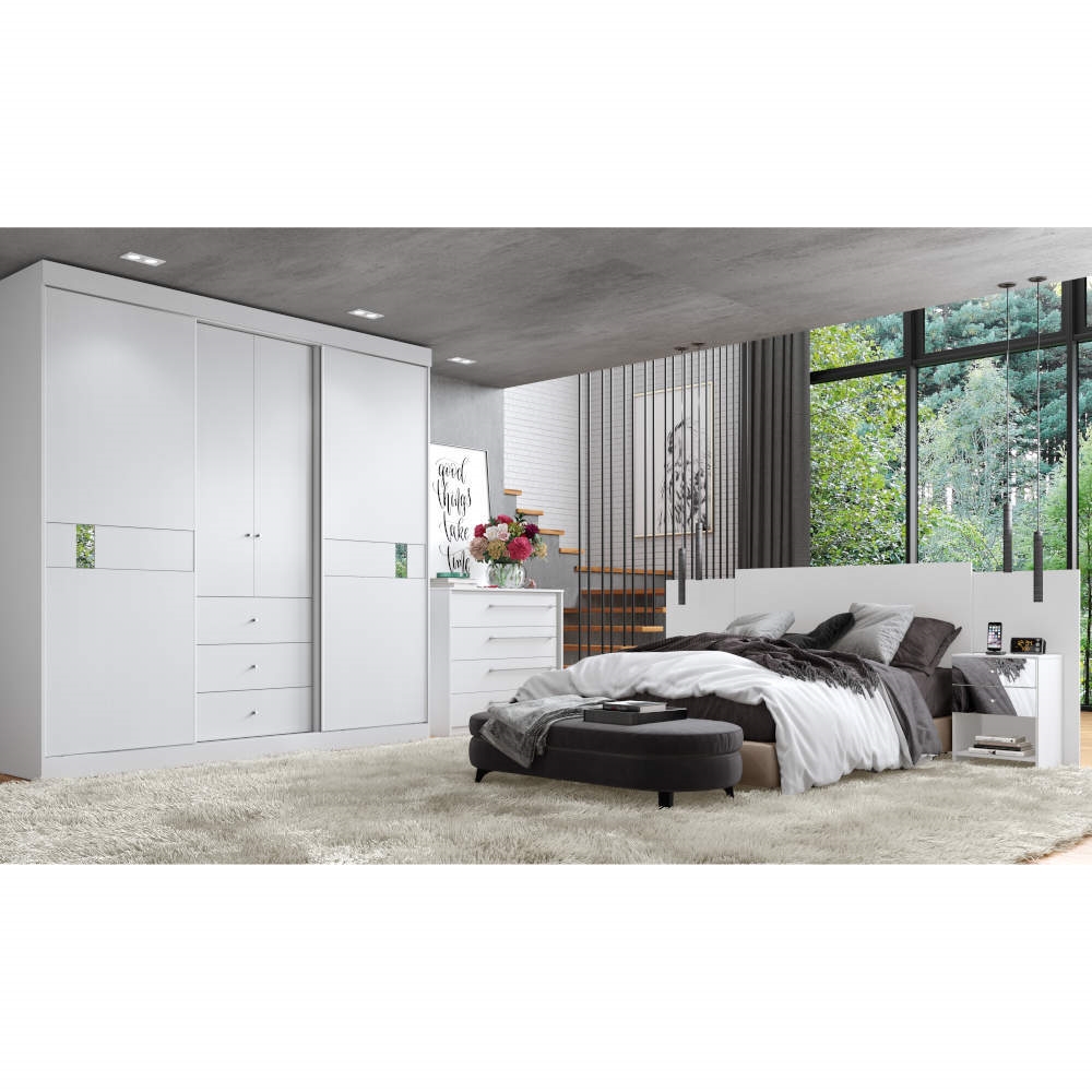 Guarda-Roupa Casal 4 Portas 3 Gavetas THB Premier | Schumann