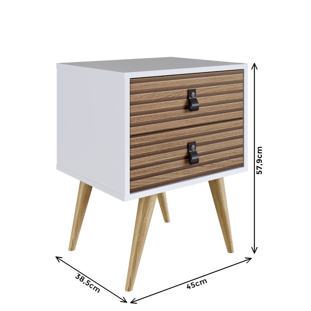 Mesa de Cabeceira 2 Gavetas Genialflex Amber | Schumann