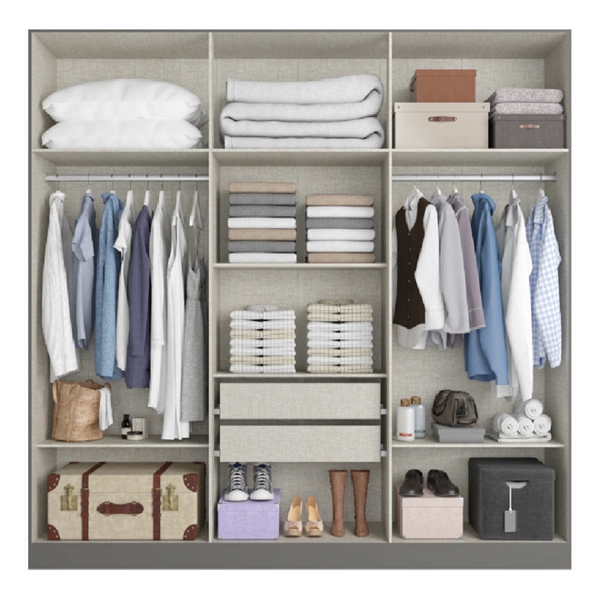 Guarda-Roupa Casal 6 Portas 2 Gavetas THB Mônaco | Schumann